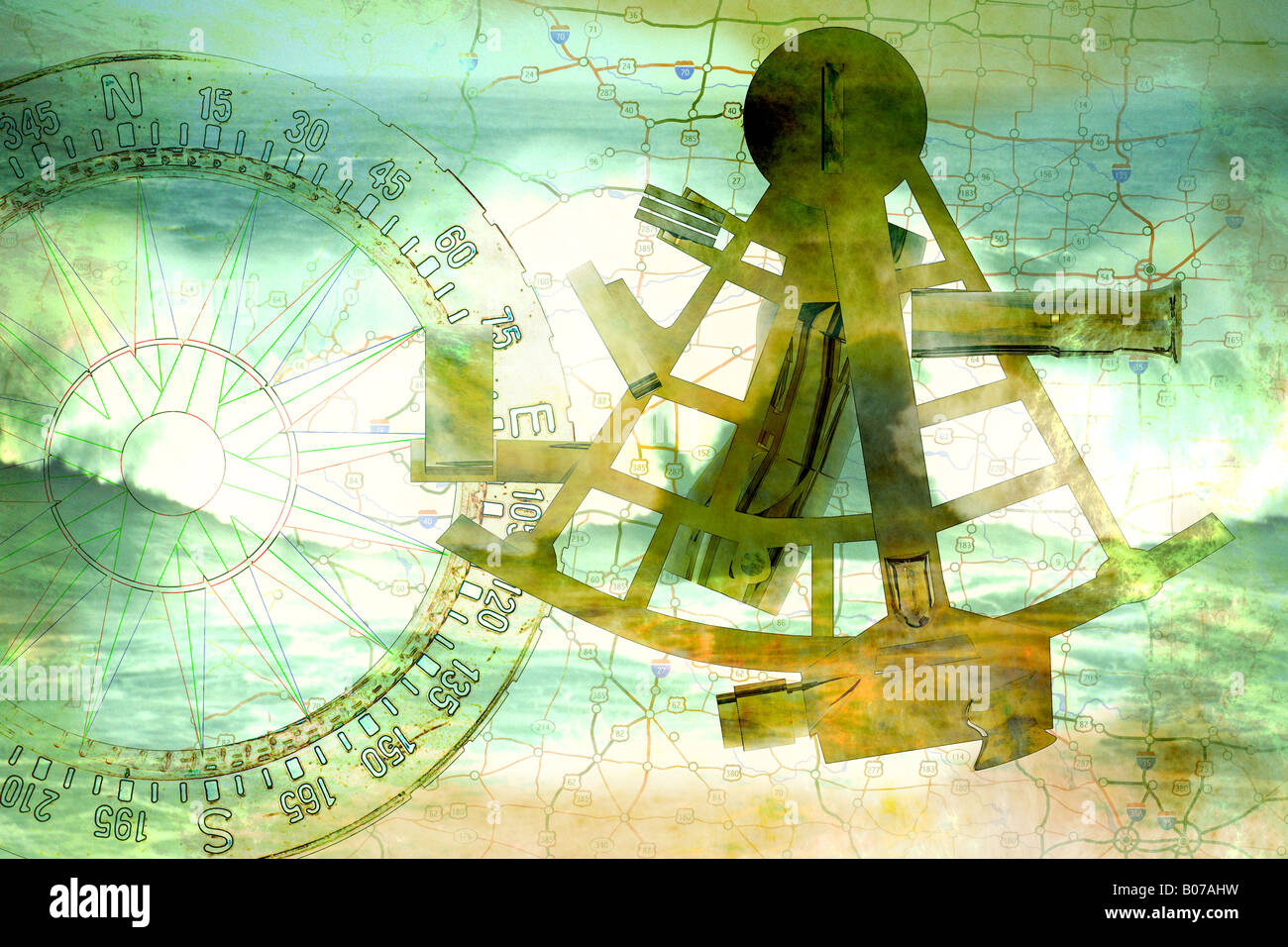 Sextant map hi-res stock photography and images - Alamy