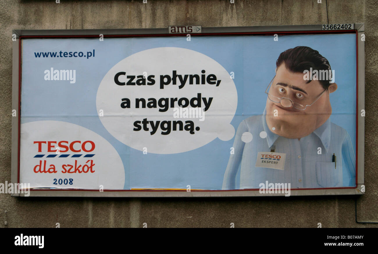 Billboard advert for Tesco in Gdansk (Danzig), Poland Stock Photo - Alamy