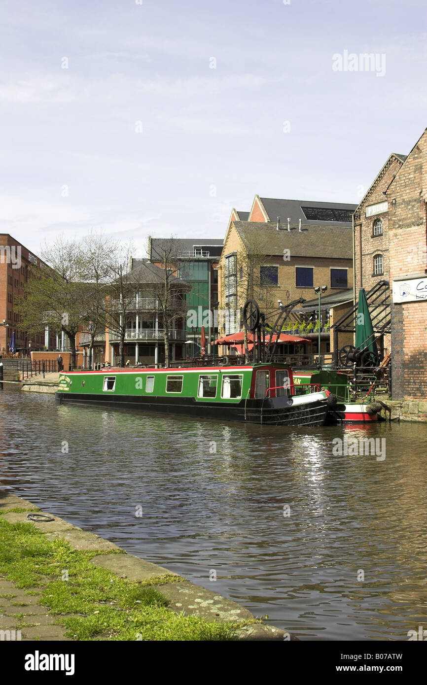Narrow boats on a canal, Nottingham, England, U.K Stock Photo - Alamy