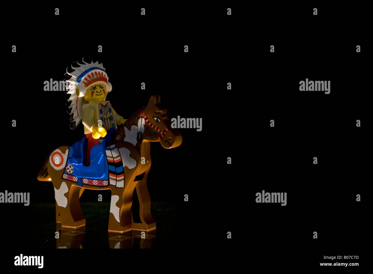 Lego Indian Chief sitting on Horse Stock Photo - Alamy