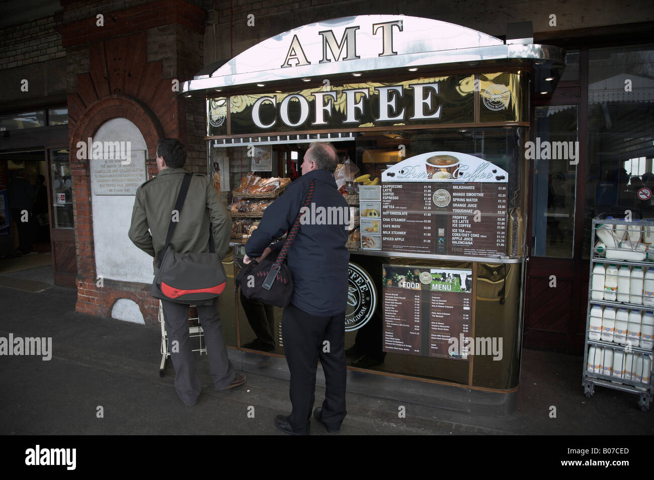 AMT coffee booth Ipswich railway station, Suffolk, England Stock Photo ...