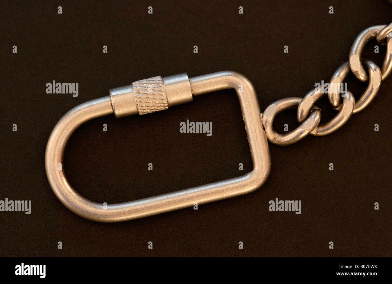 Silver keyring chain close up Stock Photo - Alamy
