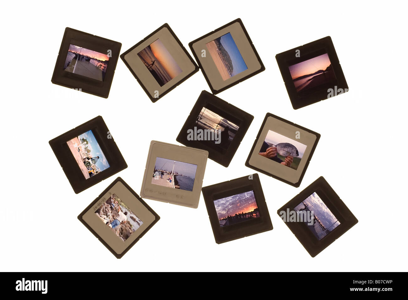 landscapes and color photo slides in an isolated background Stock Photo ...