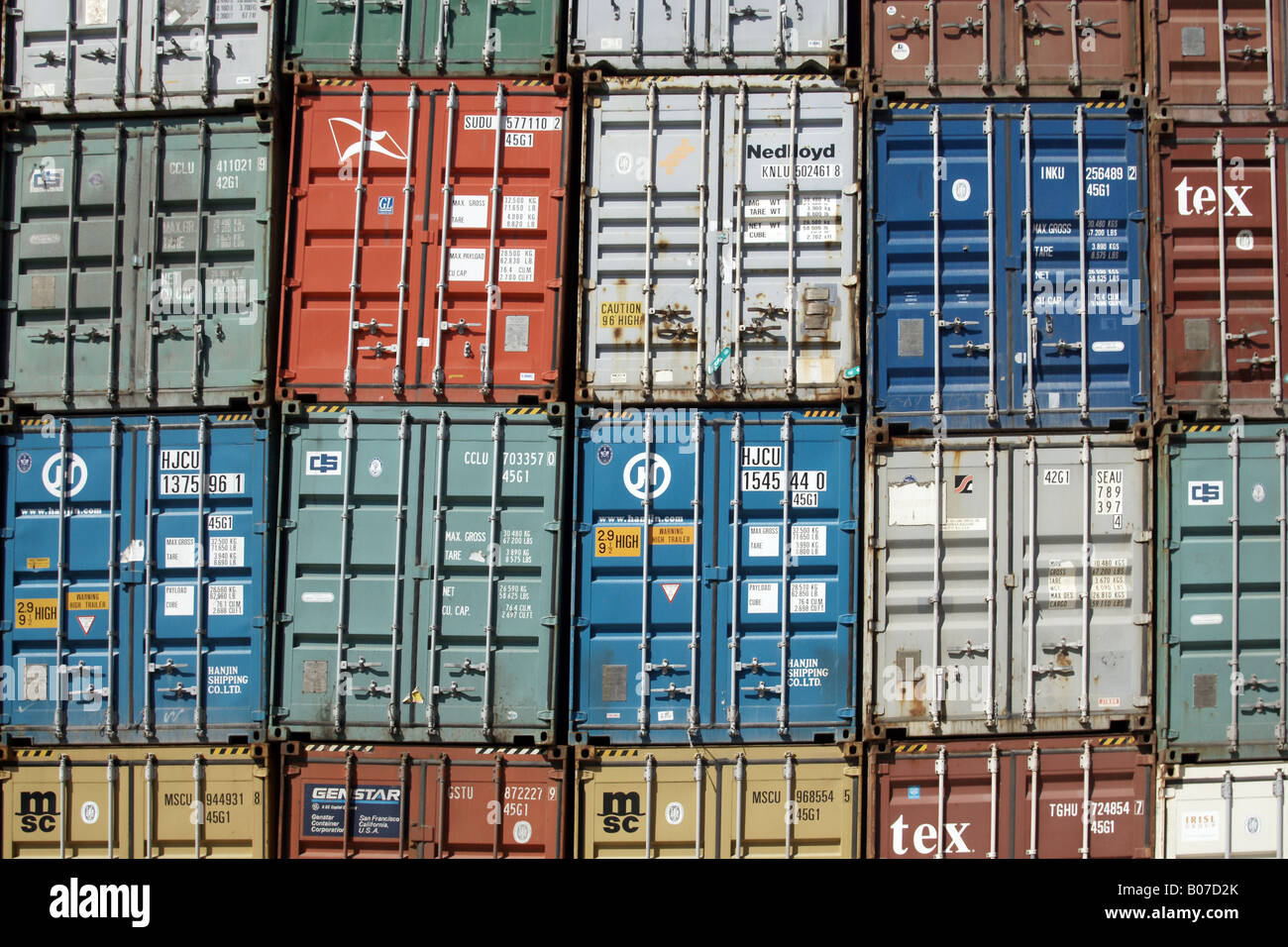 Stacks of cargo containers / Frachtcontainer Stock Photo - Alamy