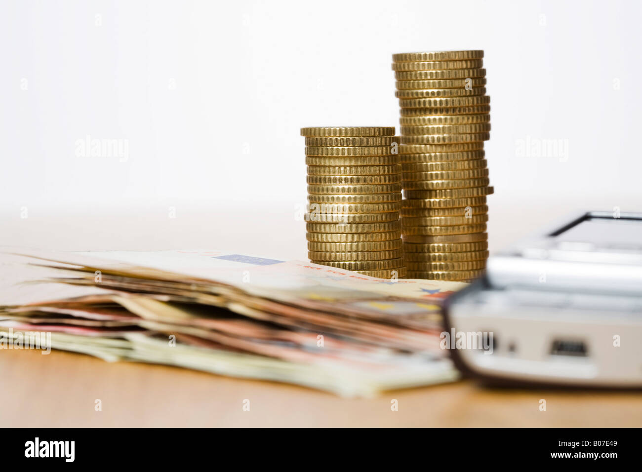 Stacks money side view hi-res stock photography and images - Alamy