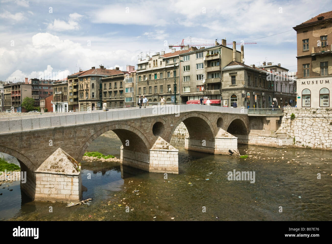 Bosnia and Herzegovina, Sarajevo, Latin Bridge over the Miljacka River ...