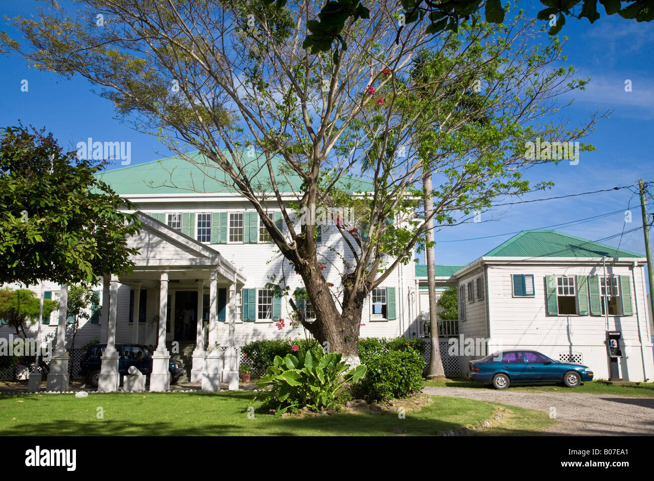 Belize, Belize City, Government House - A wooden colonial building ...