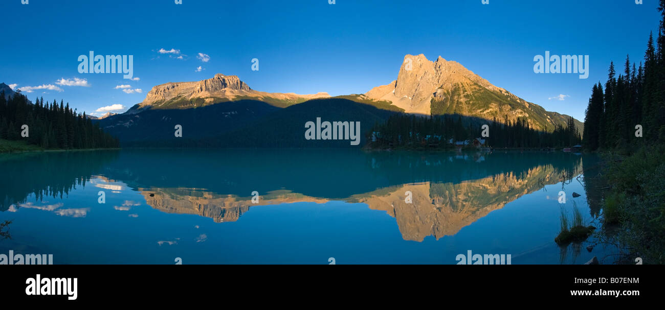 Mount Burgess and Emerald Lake at sunset, Yoho National Park, British ...