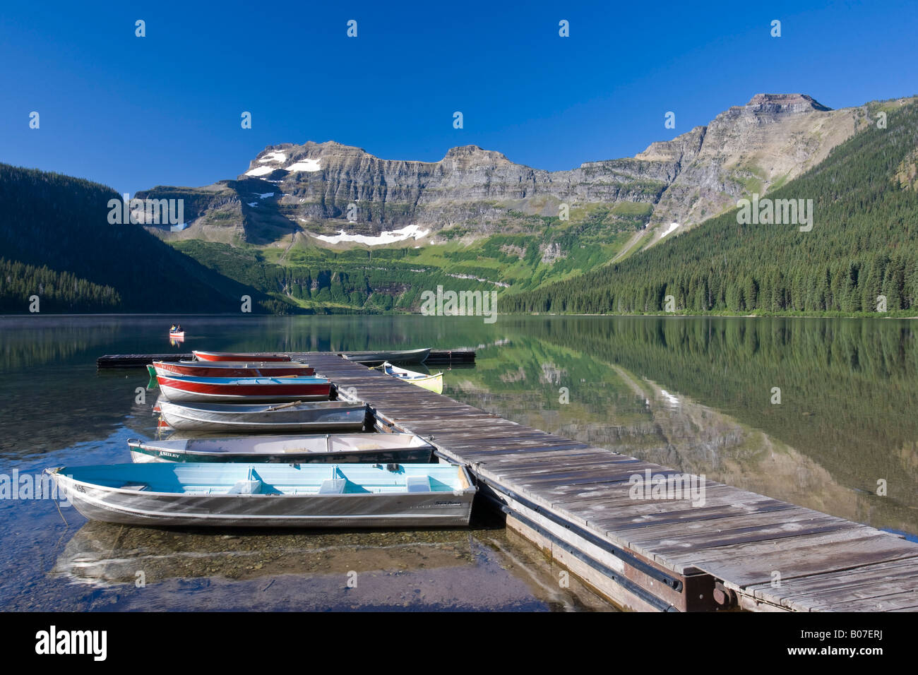 Cameron Lake, Waterton Lakes National Park, Alberta, Canada Stock Photo ...