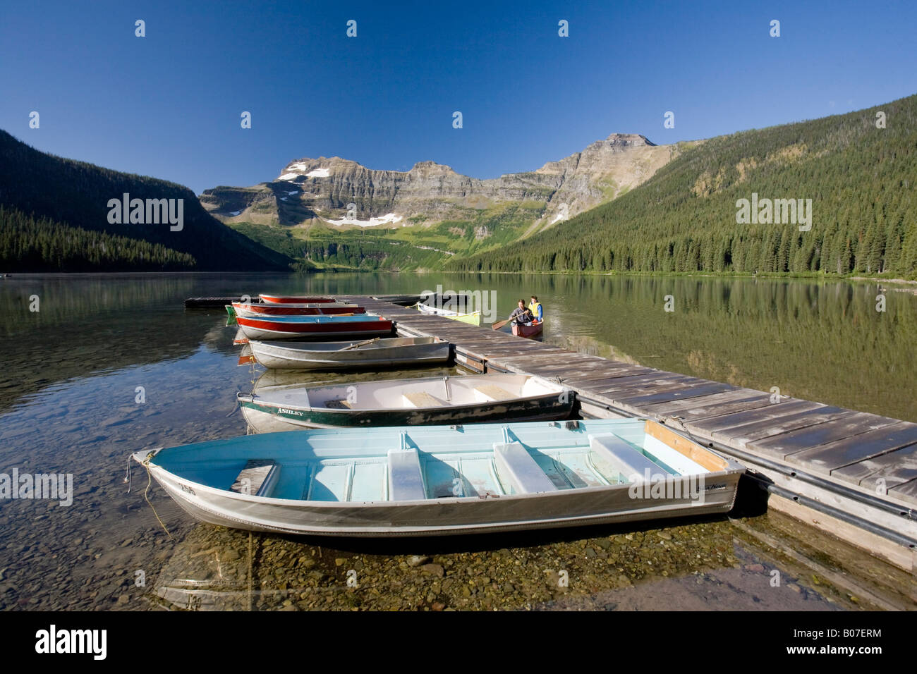 Cameron Lake, Waterton Lakes National Park, Alberta, Canada Stock Photo ...
