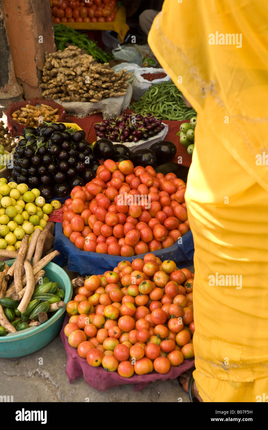Vegetable Market, Tripolia Bazaar, Jaipur, Rajasthan, India Stock Photo ...