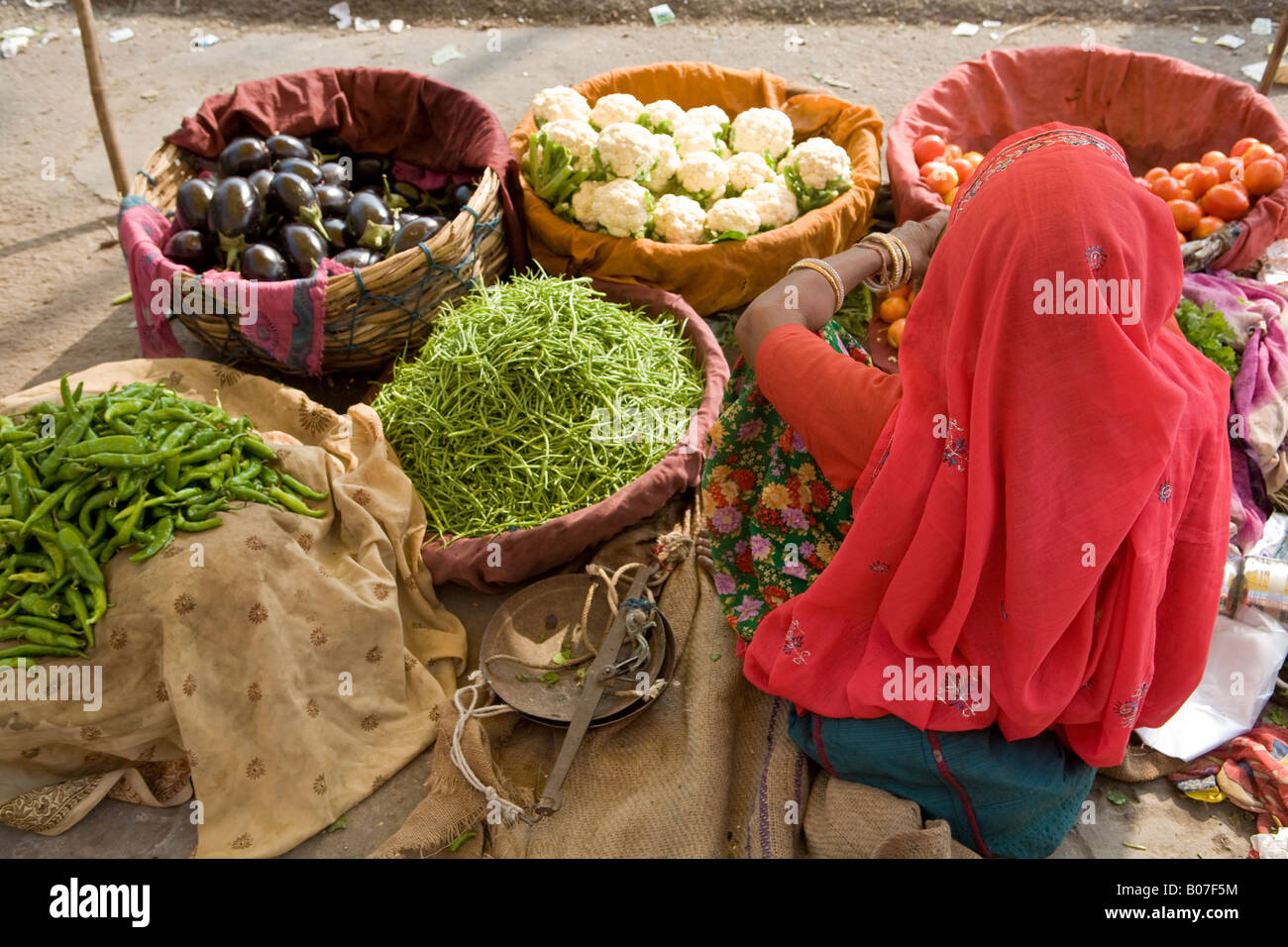 Vegetable Market, Tripolia Bazaar, Jaipur, Rajasthan, India Stock Photo ...