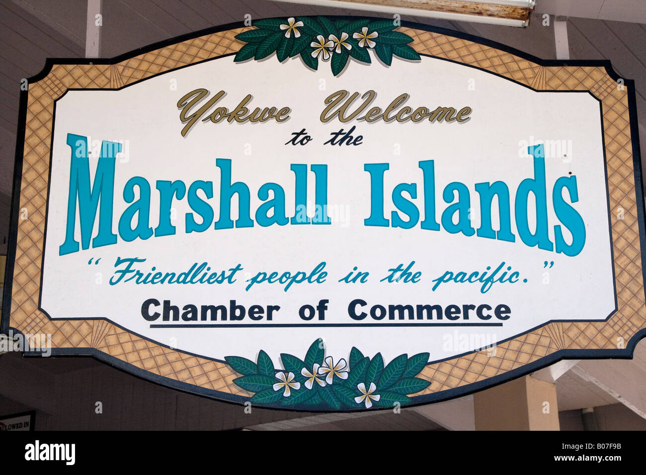 Welcome Sign, Majuro Atoll, Marshall Islands Stock Photo - Alamy