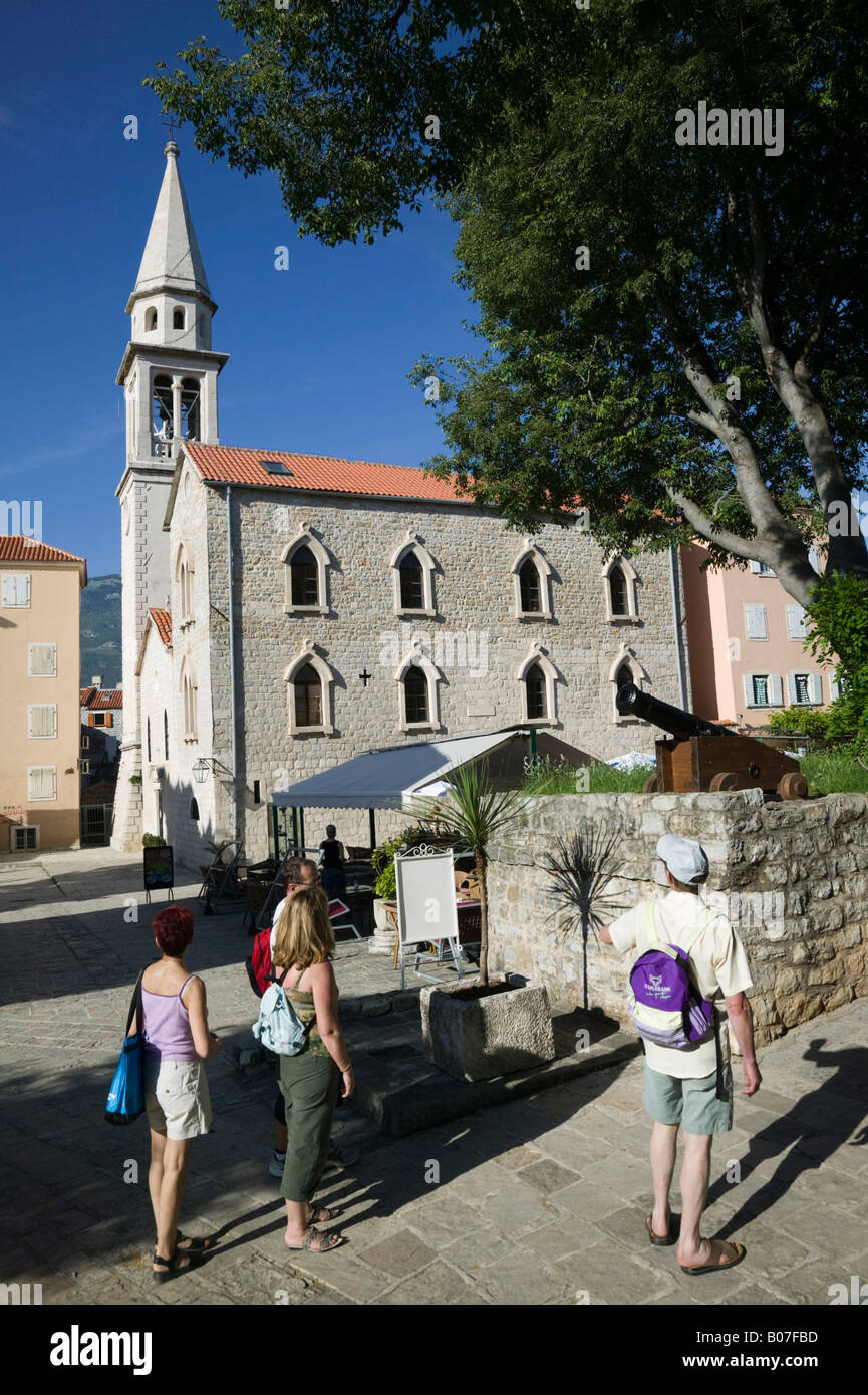 Montenegro, Budva, Old Town (Stari Grad), Old Town Church Stock Photo ...