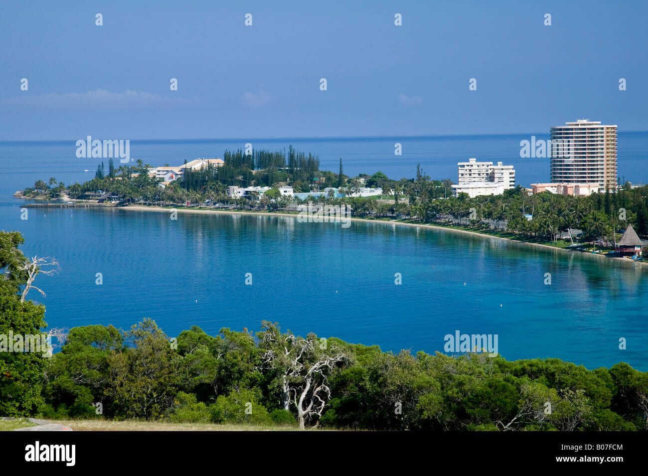 New Caledonia, Grande Terre Island, Noumea, Hotels along Anse Vata bay ...
