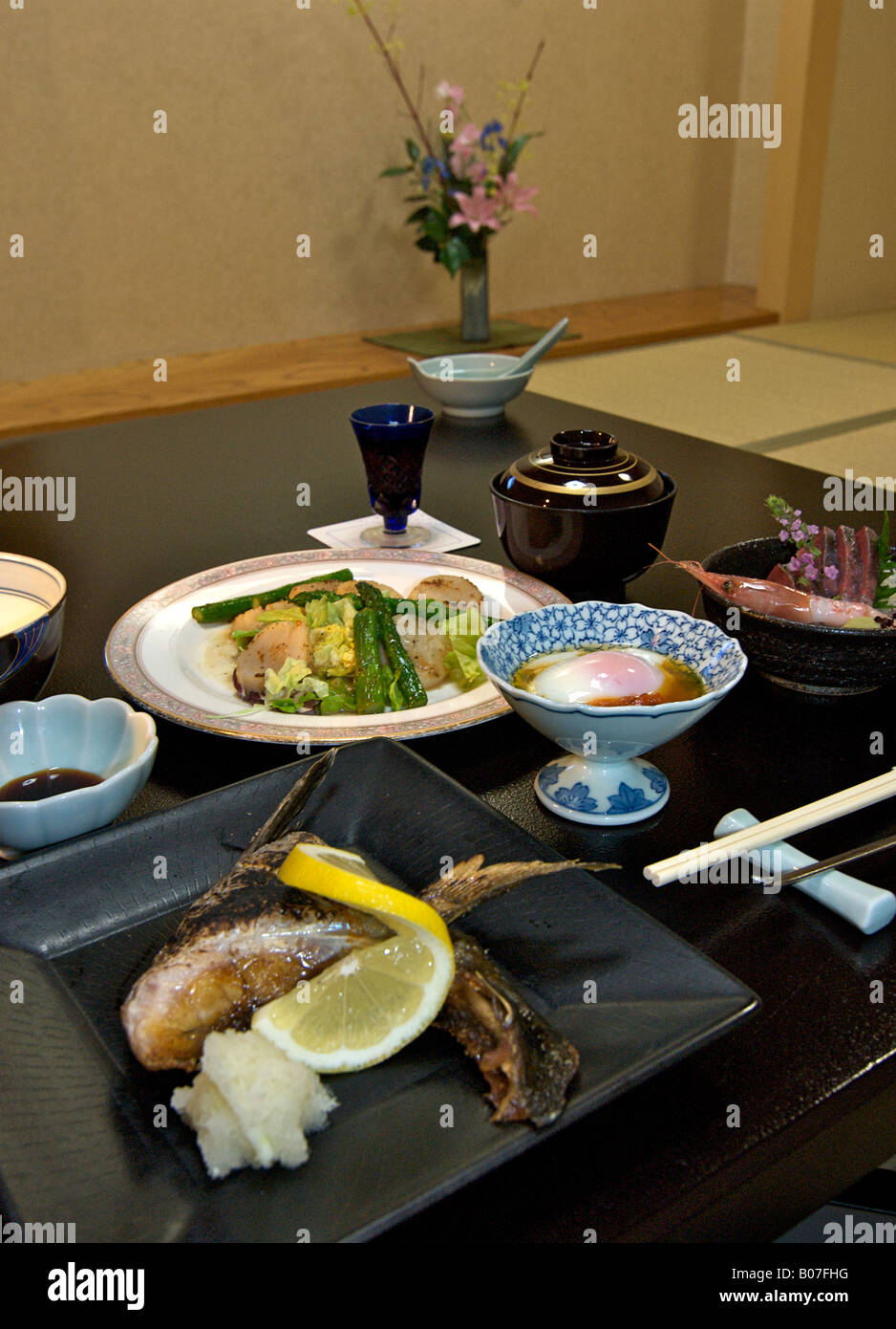 Japanese style. Traditional ryokan food Japan Stock Photo - Alamy