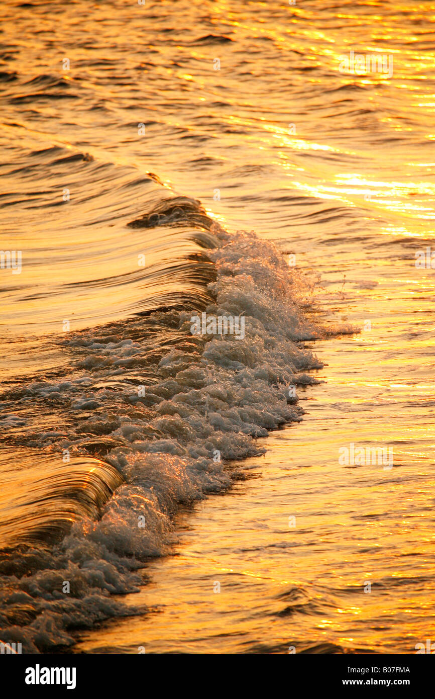 Waves at sunset, Saint Simon's Island, Georgia coast Stock Photo - Alamy