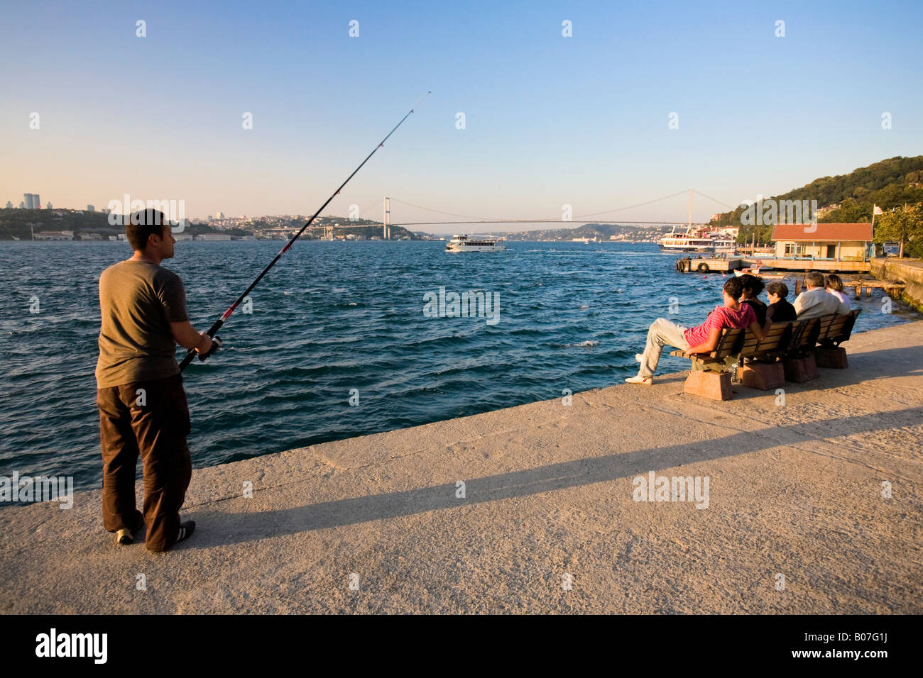Local Men fishing, Istanbul, Turkey Stock Photo - Alamy