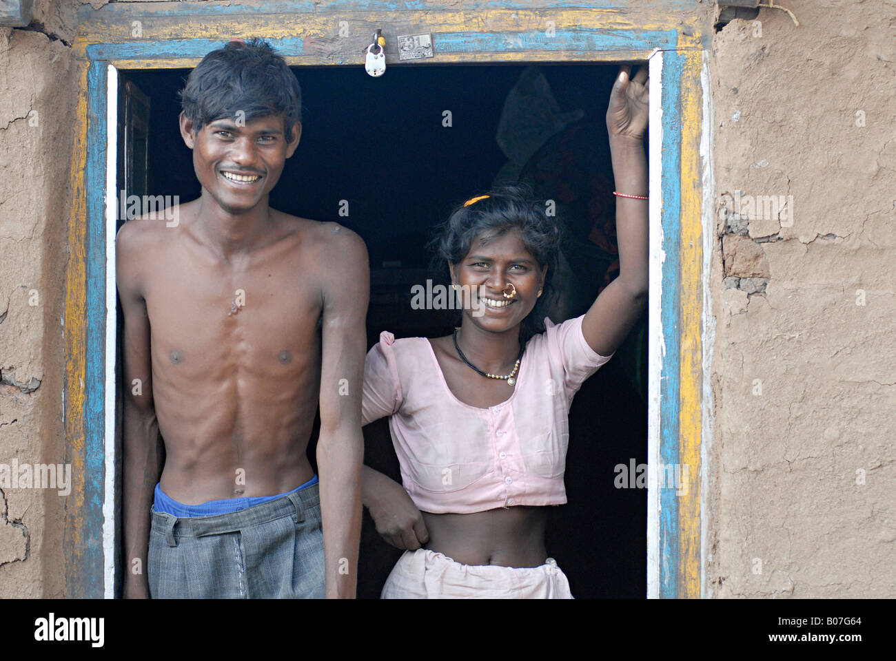 A young tribal couple. Bhil tribe. Rural faces of India Stock Photo - Alamy