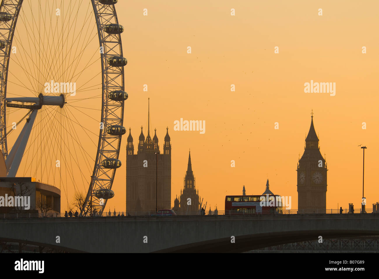 London Eye and Big Ben, South bank, London, England Stock Photo - Alamy