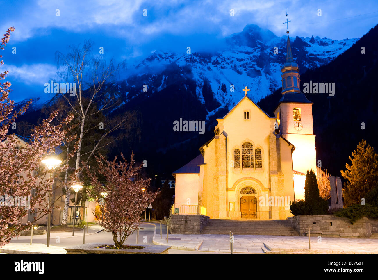 Old Church Chamonix Town France Europe Stock Photo - Alamy