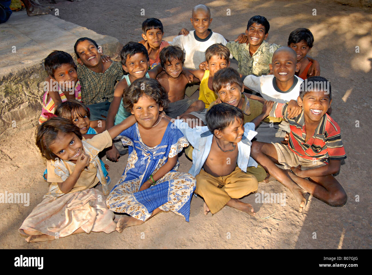 A group of children. Bhil tribe Stock Photo - Alamy