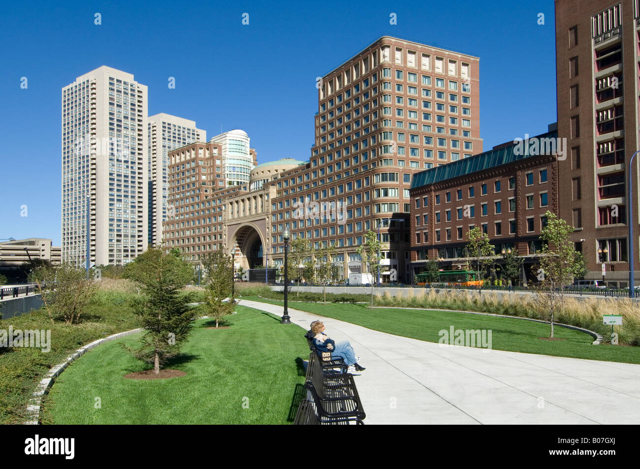 Rose Kennedy Greenway & Rowes Wharf, Boston Harbor, Boston ...