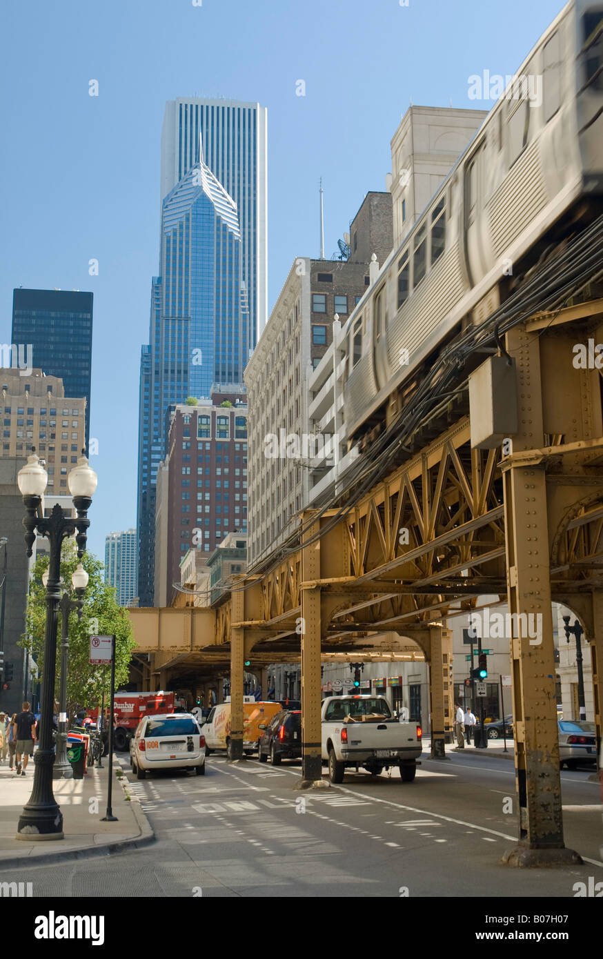 Illinois, Chicago, El train Stock Photo - Alamy
