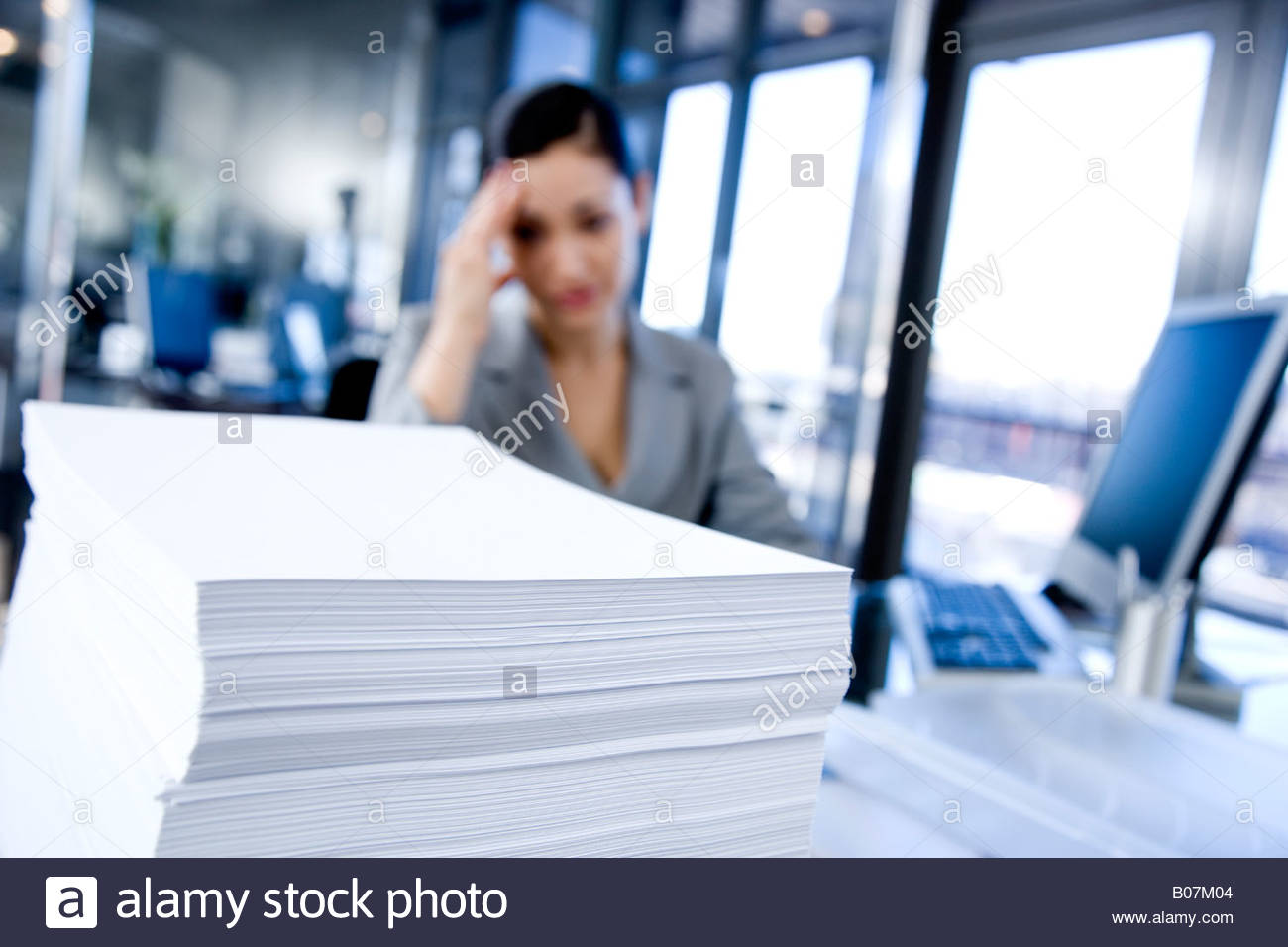Stressed Person Office Pile Work Stock Photos & Stressed Person Office ...