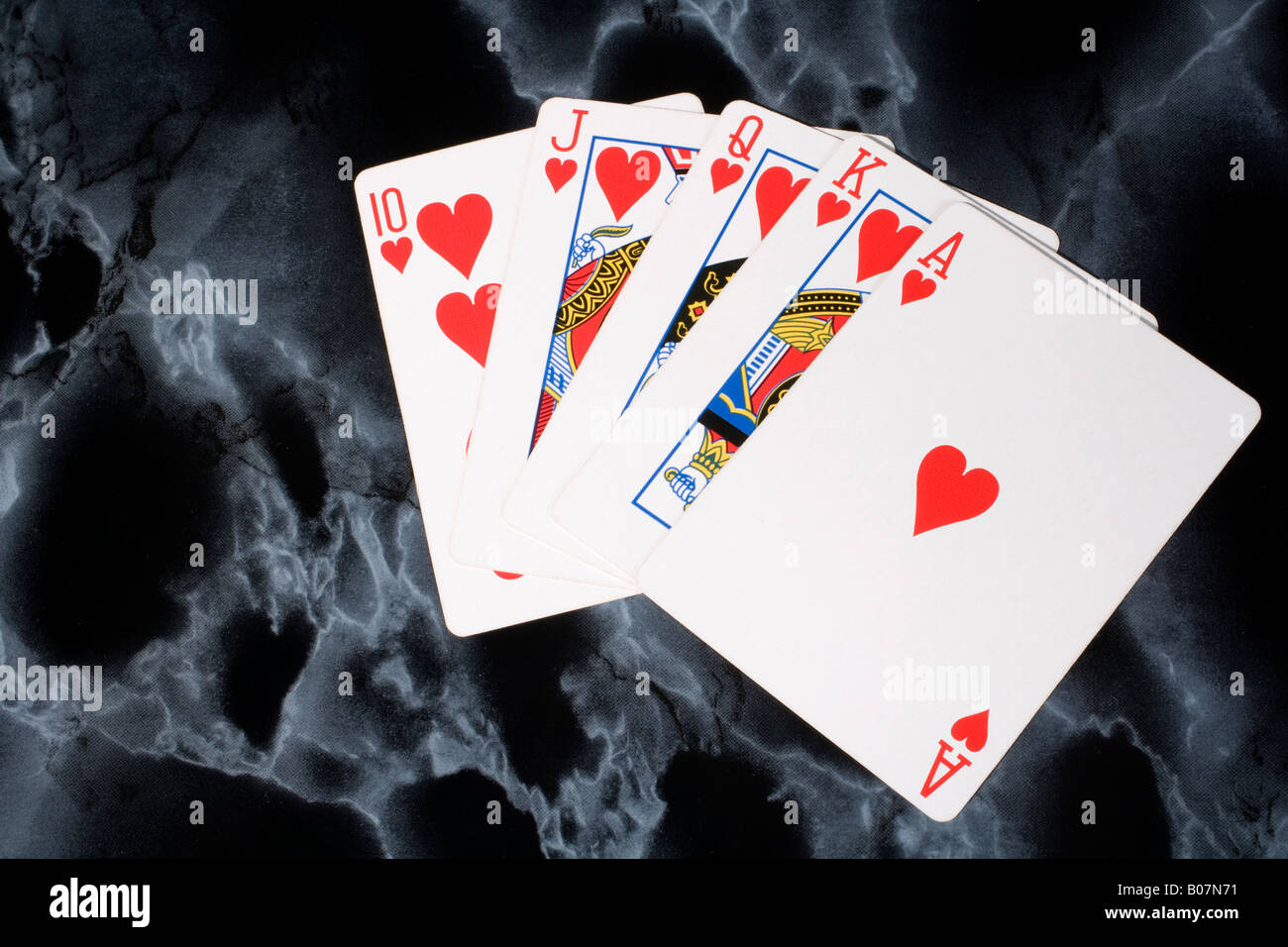 Poker hand royal flush karten hi-res stock photography and images - Alamy