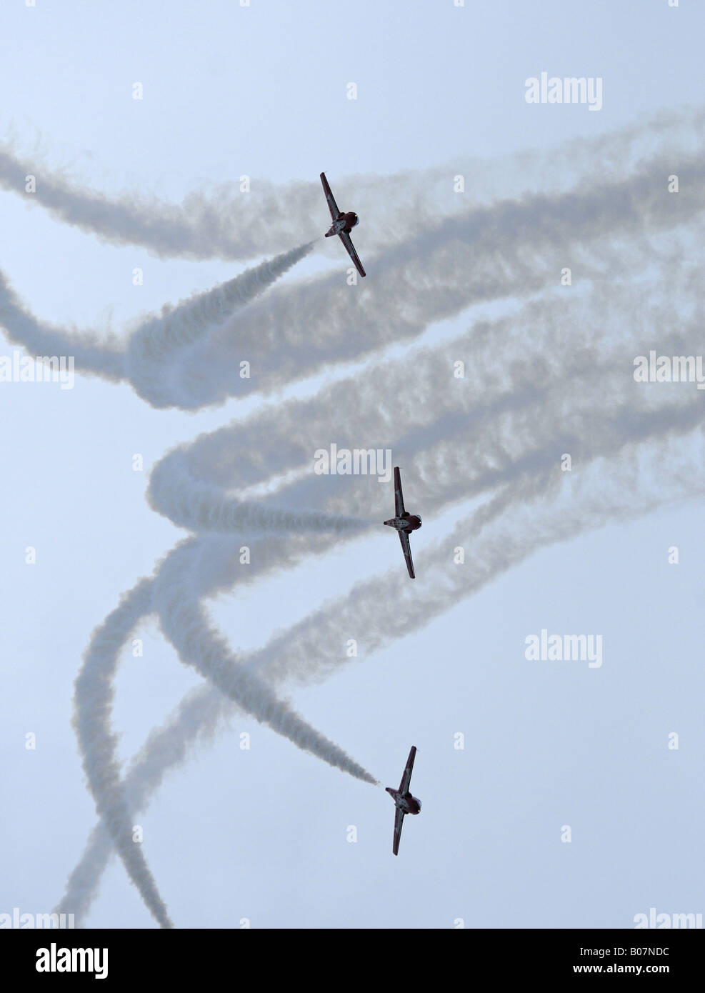 The Canadian Snowbirds aviation display team in practice over the Comox ...