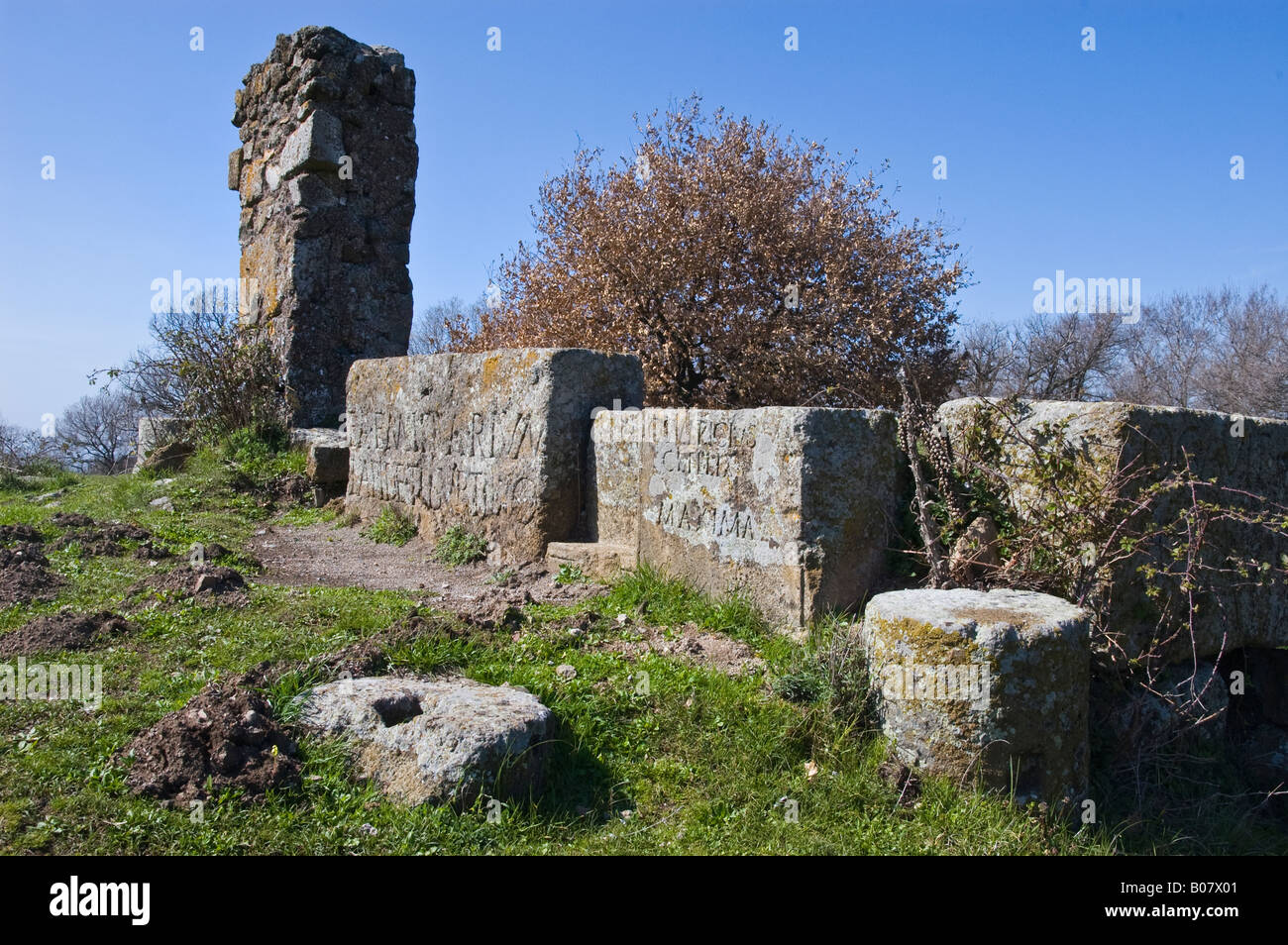 The remains of the ancient town of Tuscolo, near Frascati, on Roman ...
