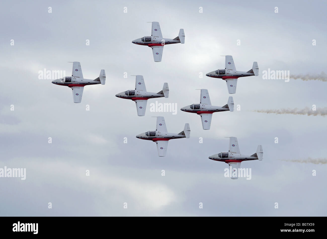 The Canadian Snowbirds aviation display team in practice over the Comox ...