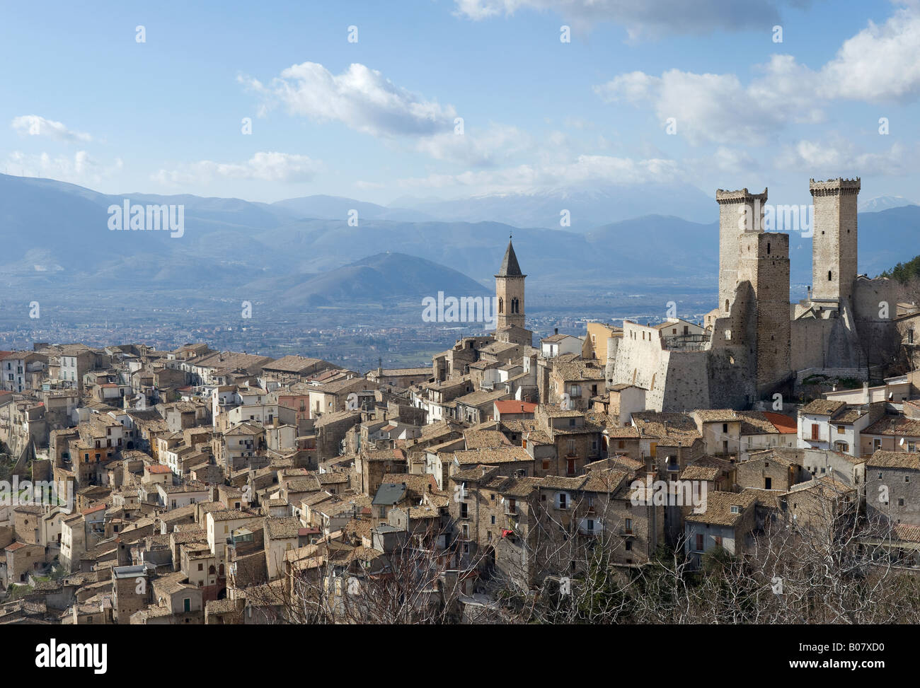 The small village of Pacentro, in the Abruzzo region, central Italy ...