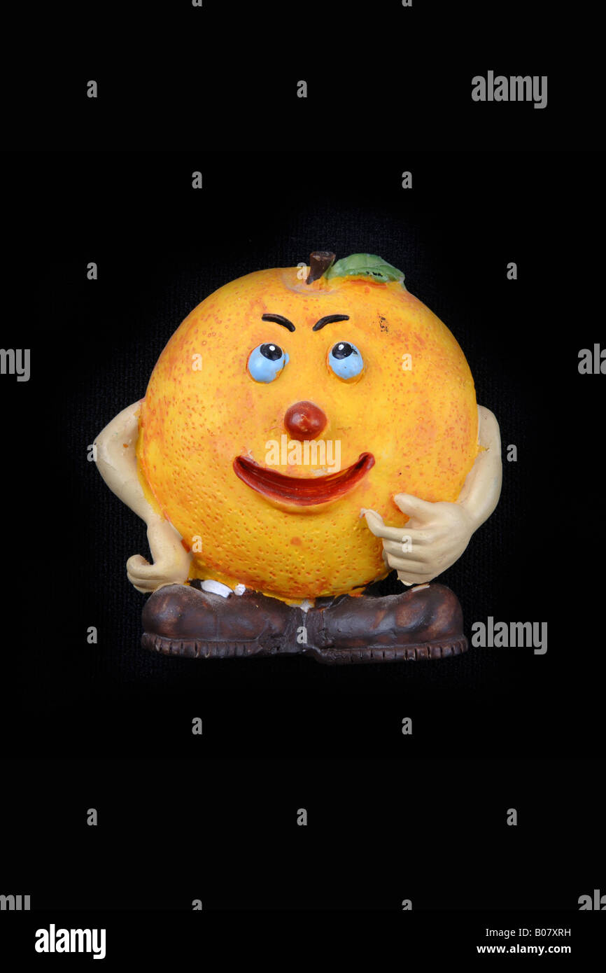 Cartoon Orange Character fridge magnet Stock Photo - Alamy
