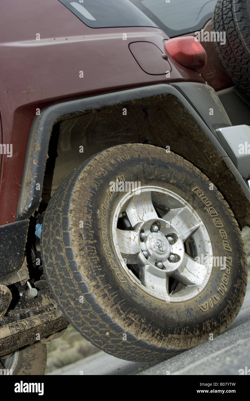 Rear half of Toyota FJ Cruiser on desert location Stock Photo - Alamy