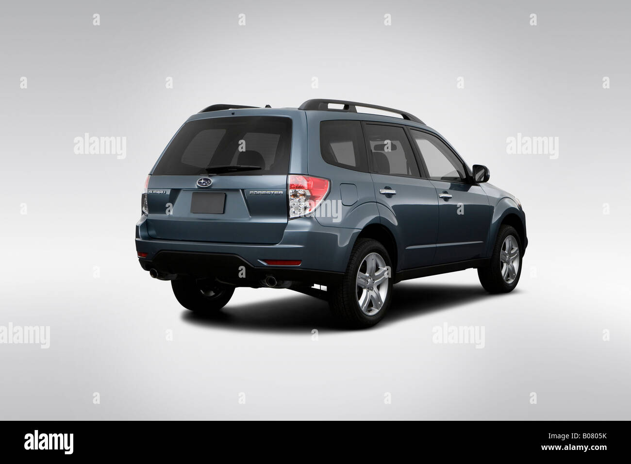 2009 Subaru Forester in Blue - Rear angle view Stock Photo - Alamy
