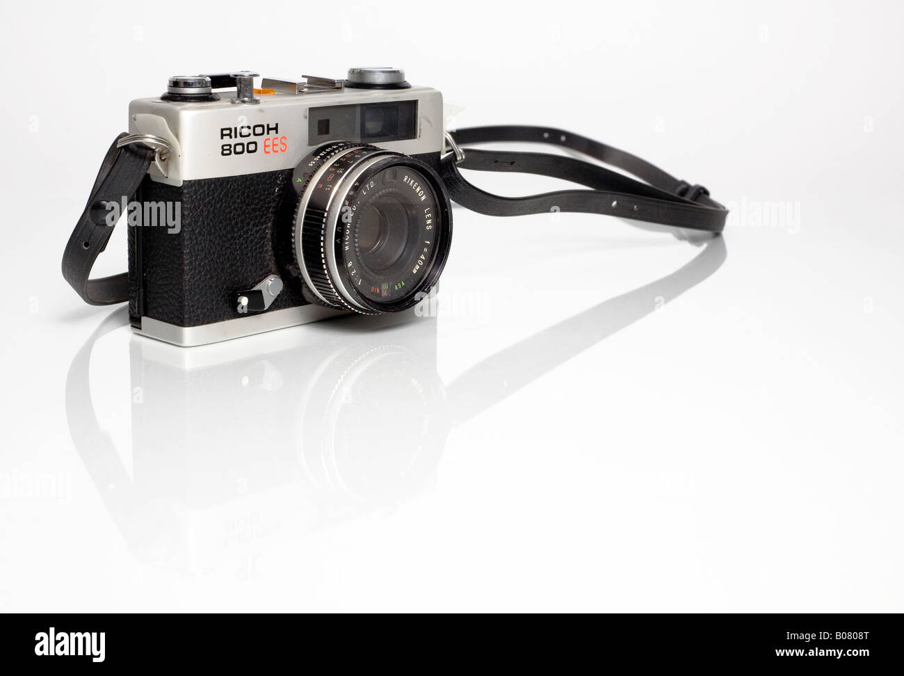 Ricoh 800 Vintage Film Camera with Strap on White Background Stock ...