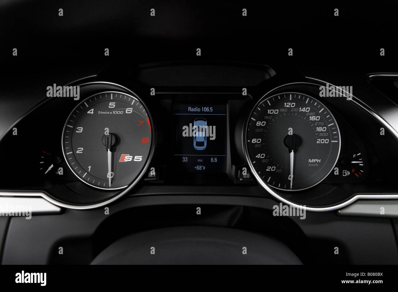 2008 Audi S5 4.2 quattro in Black - Speedometer/tachometer Stock Photo ...