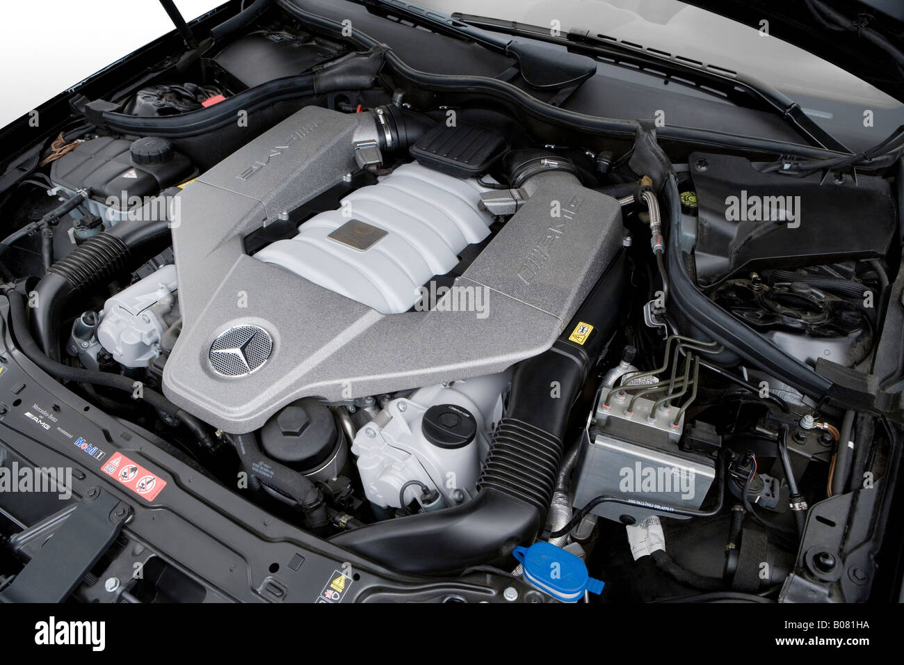 2008 Mercedes-Benz CLK-Class CLK63 AMG in Black - Engine Stock Photo ...