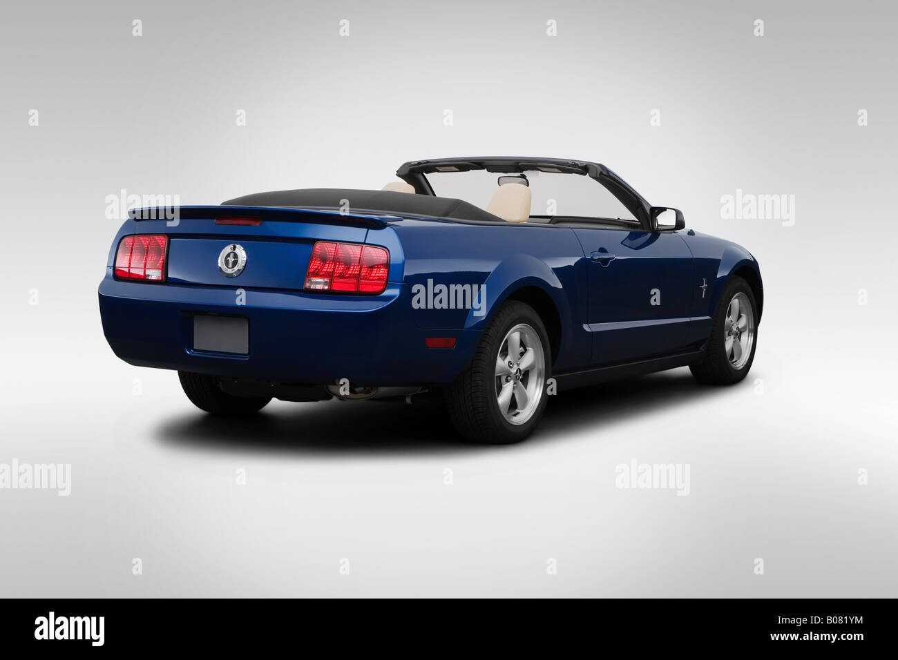 2008 Ford Mustang V6 Premium in Blue - Rear angle view Stock Photo - Alamy