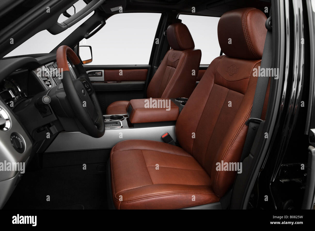 2008 Ford Expedition EL King Ranch in Black - Front seats Stock Photo ...
