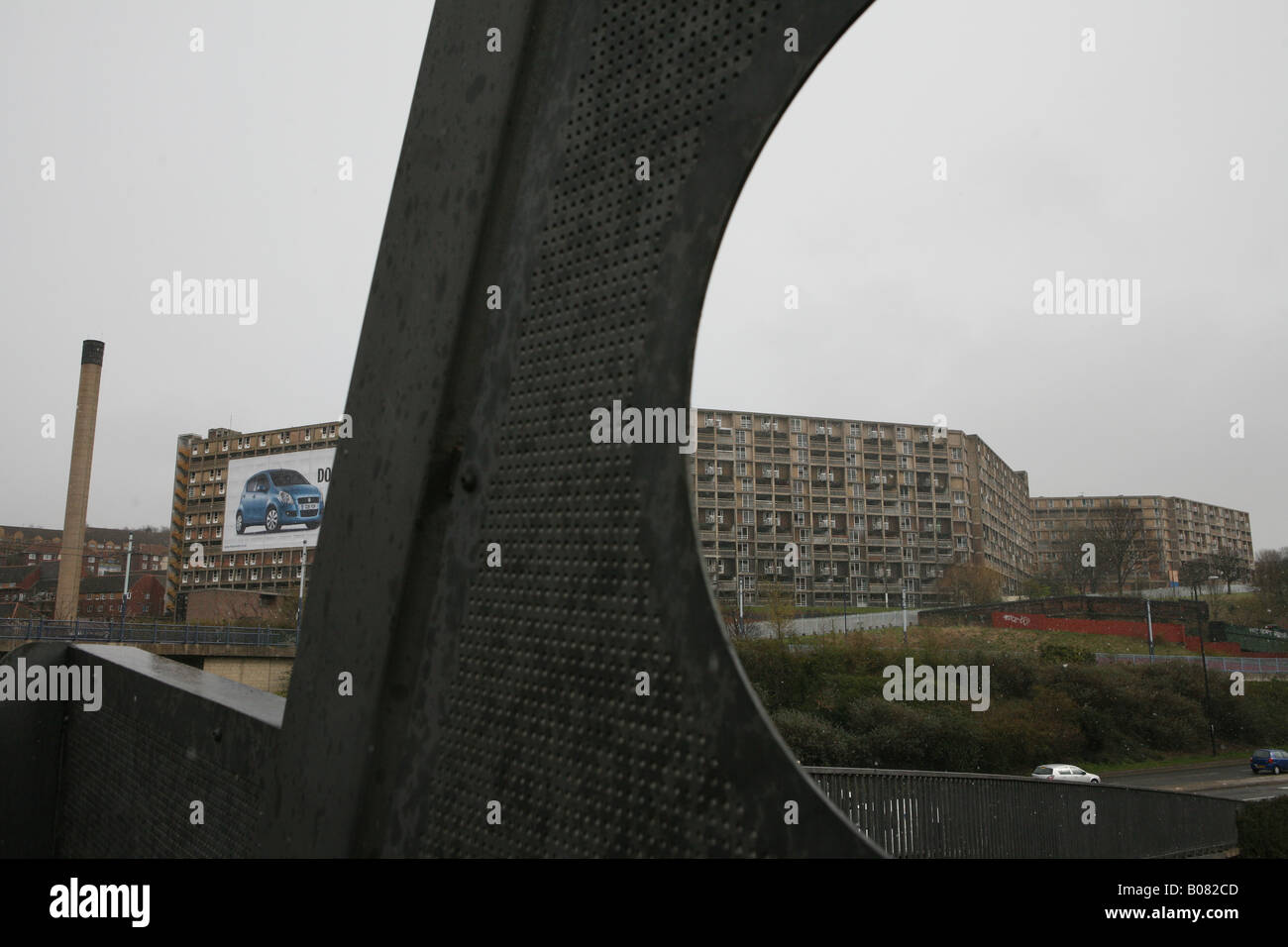a depressing landscape photo of disused appartment block in sheffield ...
