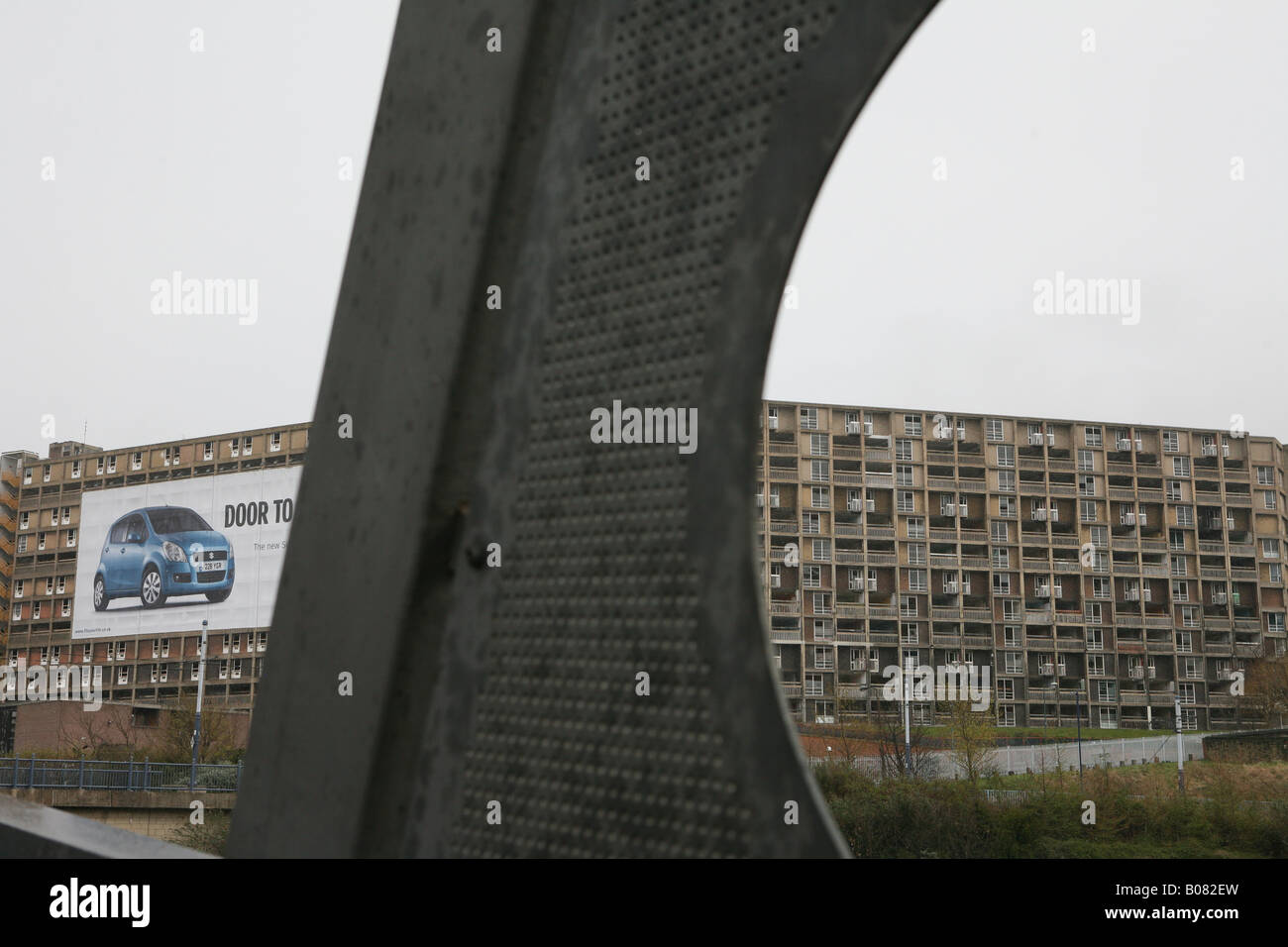 a depressing landscape photo of disused appartment block in sheffield ...