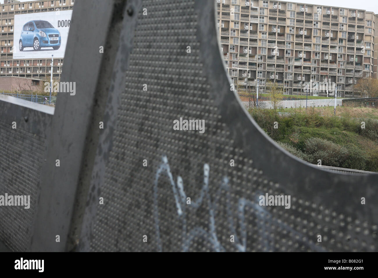 a depressing landscape photo of disused appartment block in sheffield ...