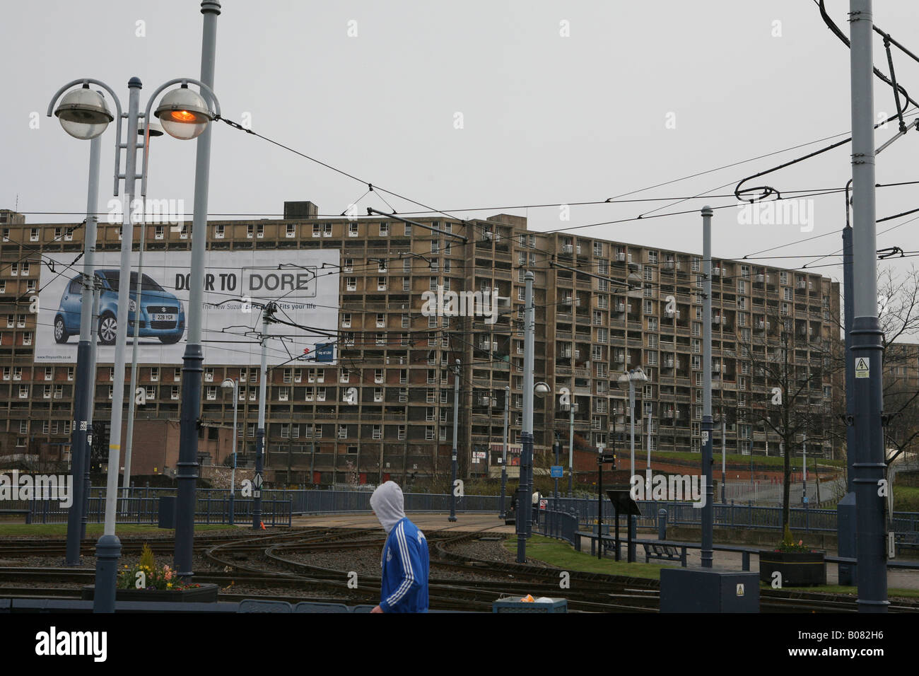 a depressing landscape photo of disused appartment block in sheffield ...