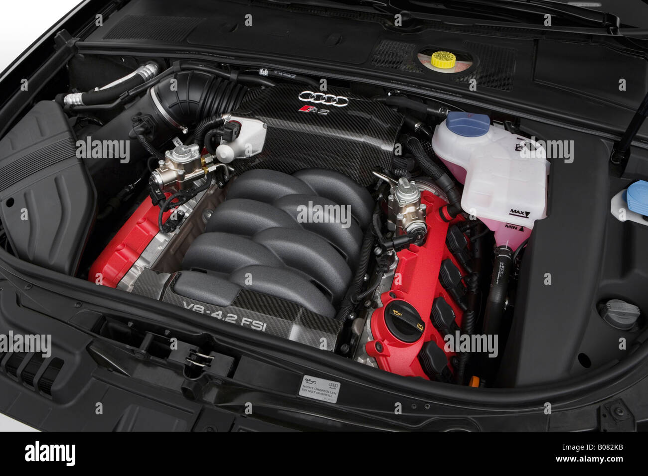 2008 Audi RS 4 Cabriolet 4.2 quattro in Black - Engine Stock Photo - Alamy