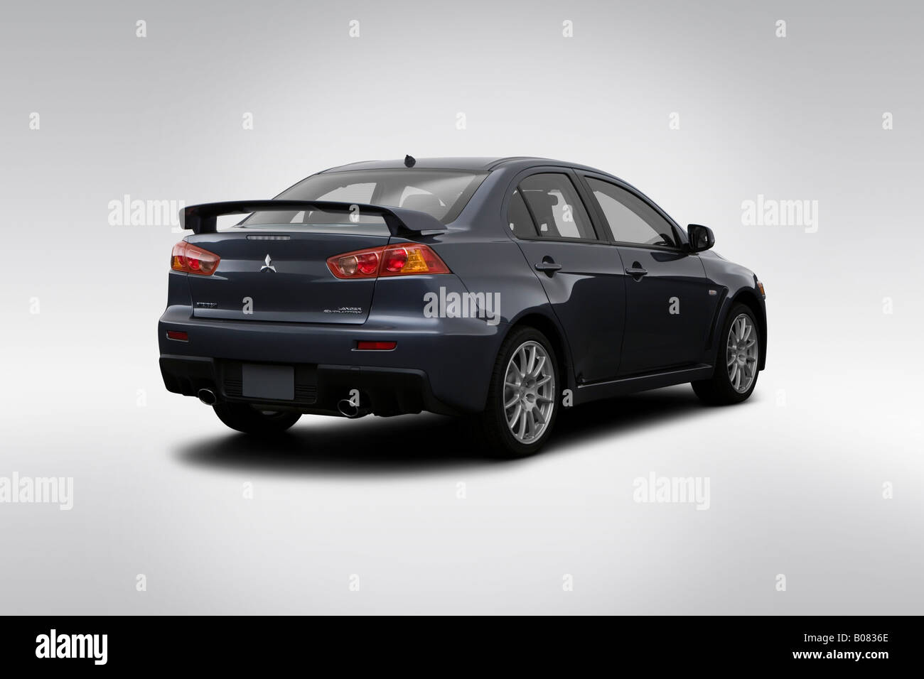 2008 Mitsubishi Lancer Evolution in Gray - Rear angle view Stock Photo ...