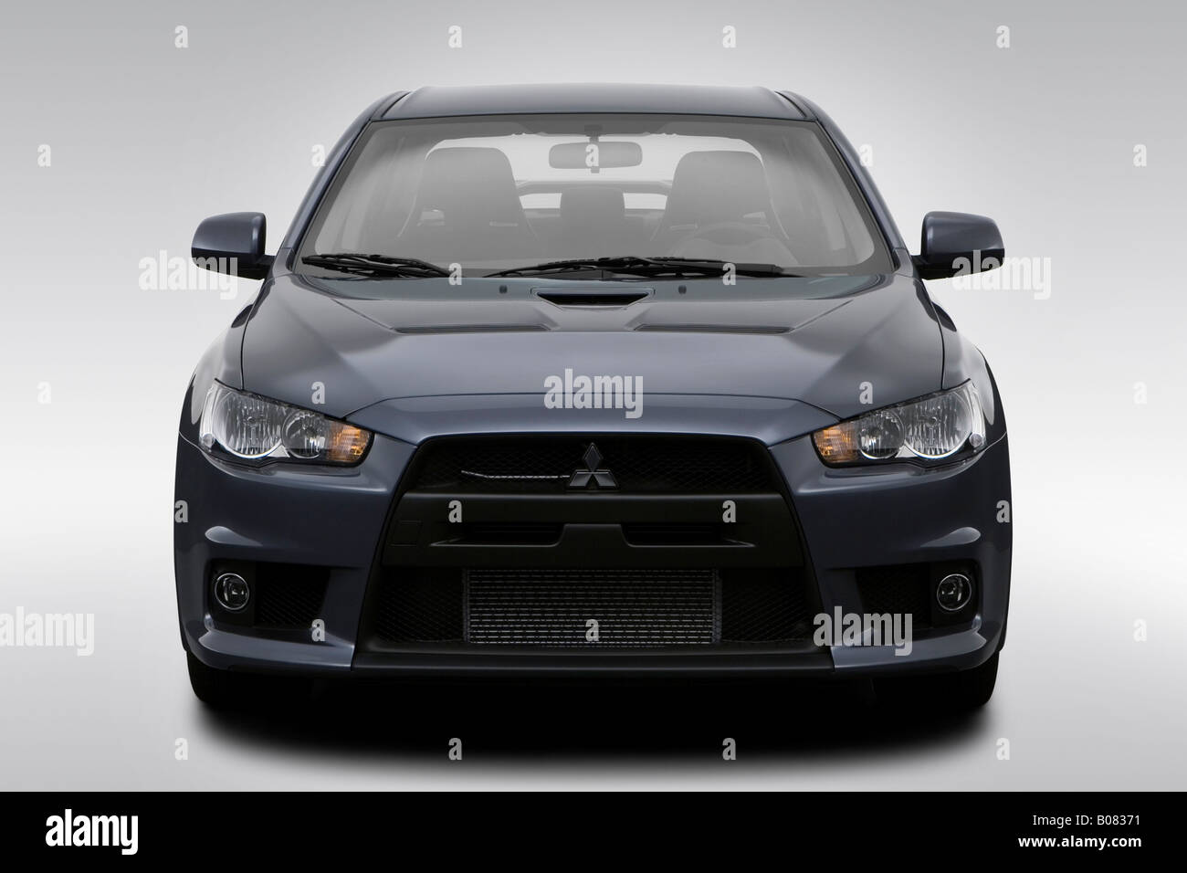 2008 Mitsubishi Lancer Evolution in Gray - Low/Wide Front Stock Photo ...