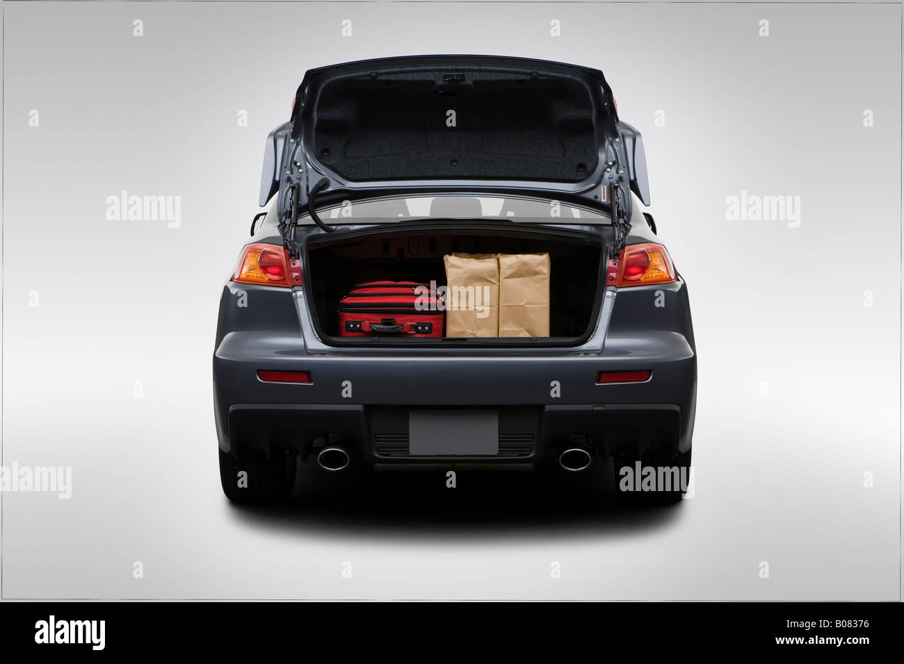 2008 Mitsubishi Lancer Evolution in Gray - Trunk Props Stock Photo - Alamy